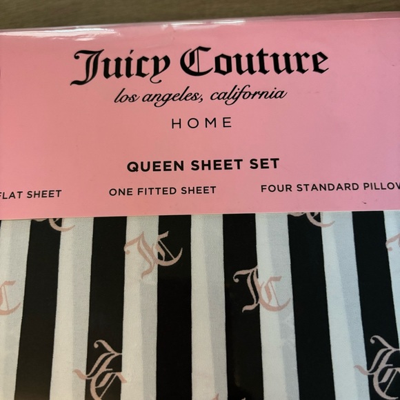 Juicy Couture | Bedding | Juicy Couture Home Black White Stripes With ...